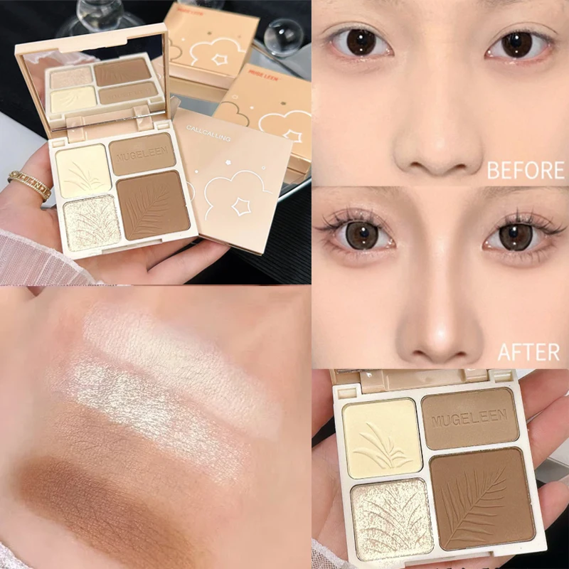 Matte-Highlighter-Palette-Face-Shading-Grooming-Powder-Makeup-3D-Nose ...