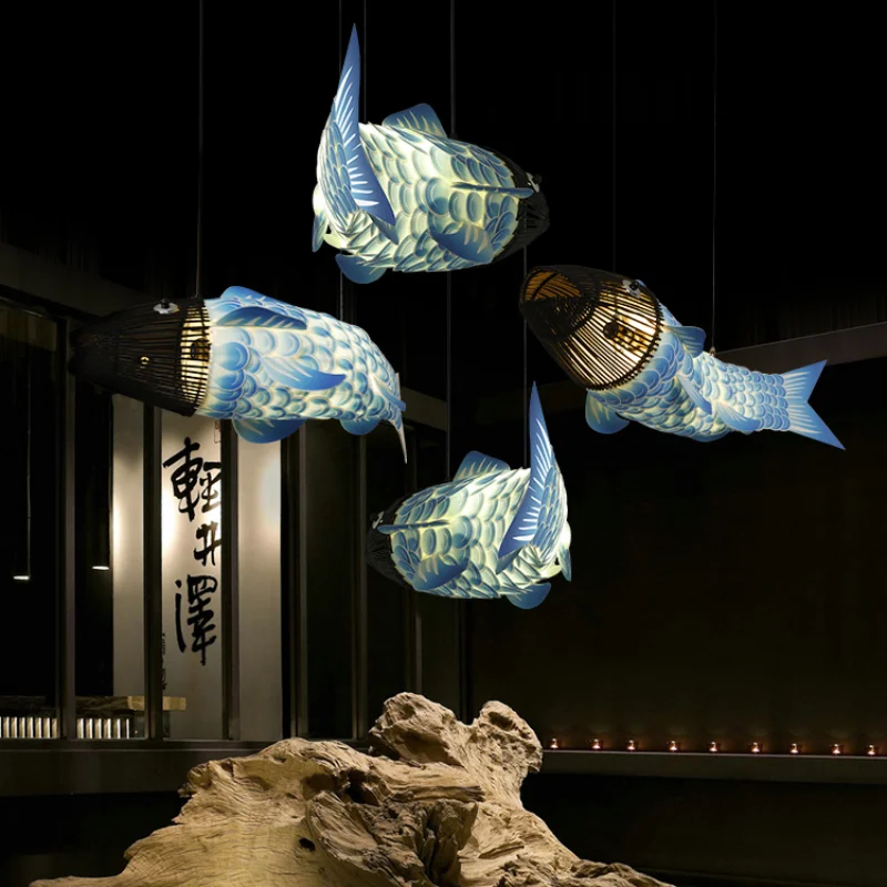 Handmade-Fish-shaped-Led-Chandeliers-Restaurant-Hotel-Creative ...