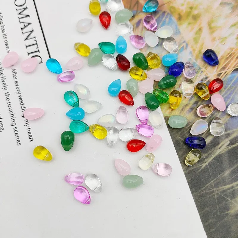 30pcs 6x9MM Colorful Water Drop Shape Crystal Beads Czech Glass Loose ...