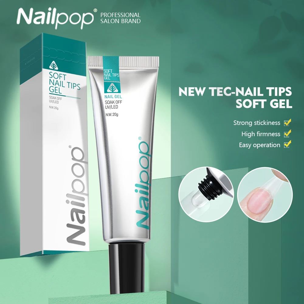 Nailpop 20g Soft Nail Tips Gel Transparent Jelly Gel American Pose Uv Gel For Nails Art Adhesive ...