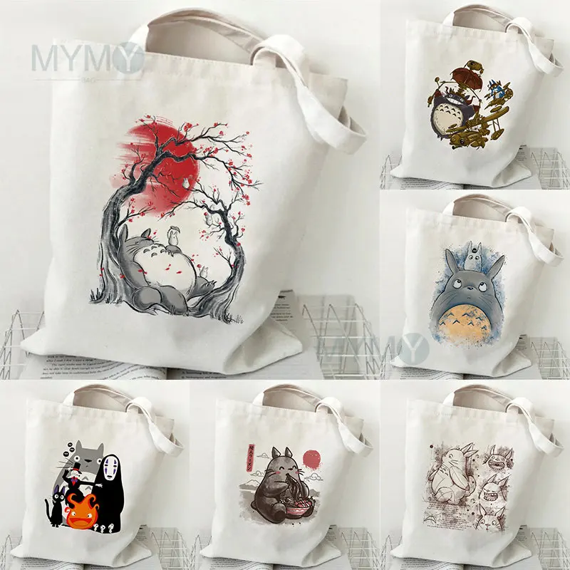 Shopping Bag Studio Ghibli | Tote Bag Studio Ghibli | Canvas Tote Bag ...