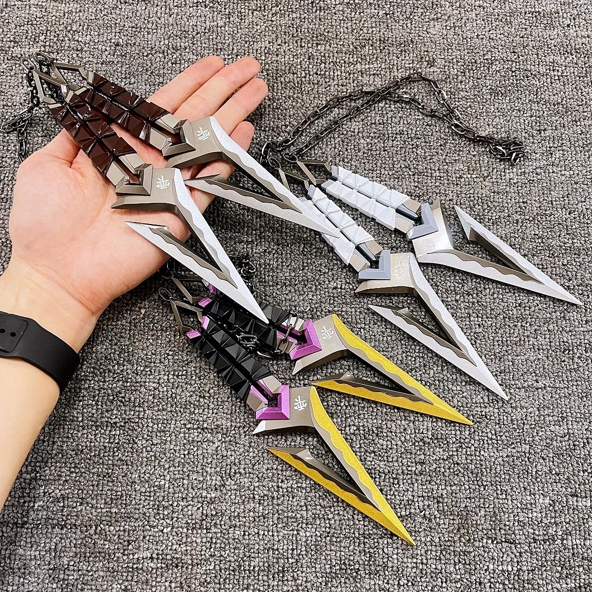 8.6inch Valorant Kunai Katana Metal Ninja Star Sword Anime Cosplay Prop ...