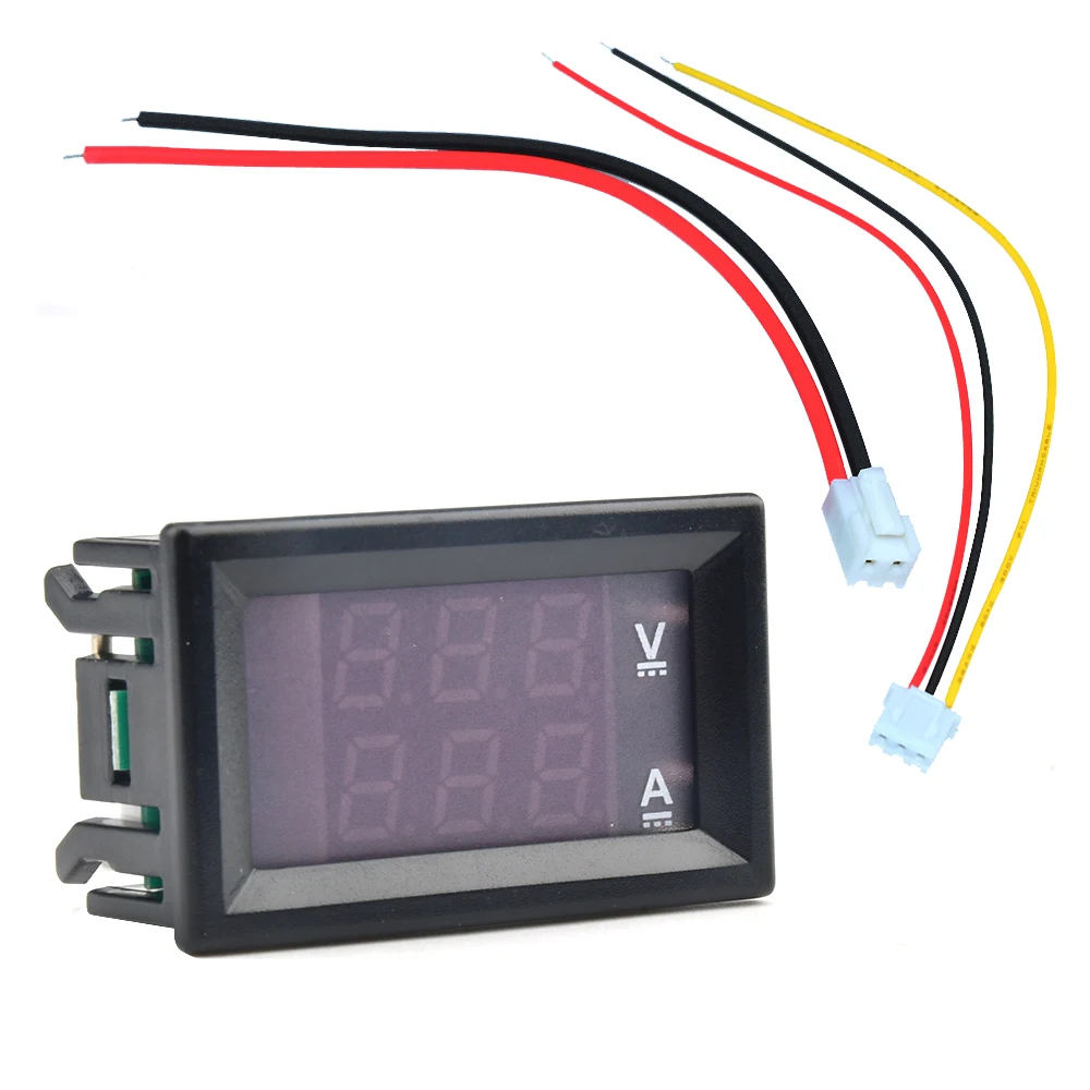 0.28" Digital Voltmeter Ammeter DC 100V 10A Amp Voltage Current Meter ...