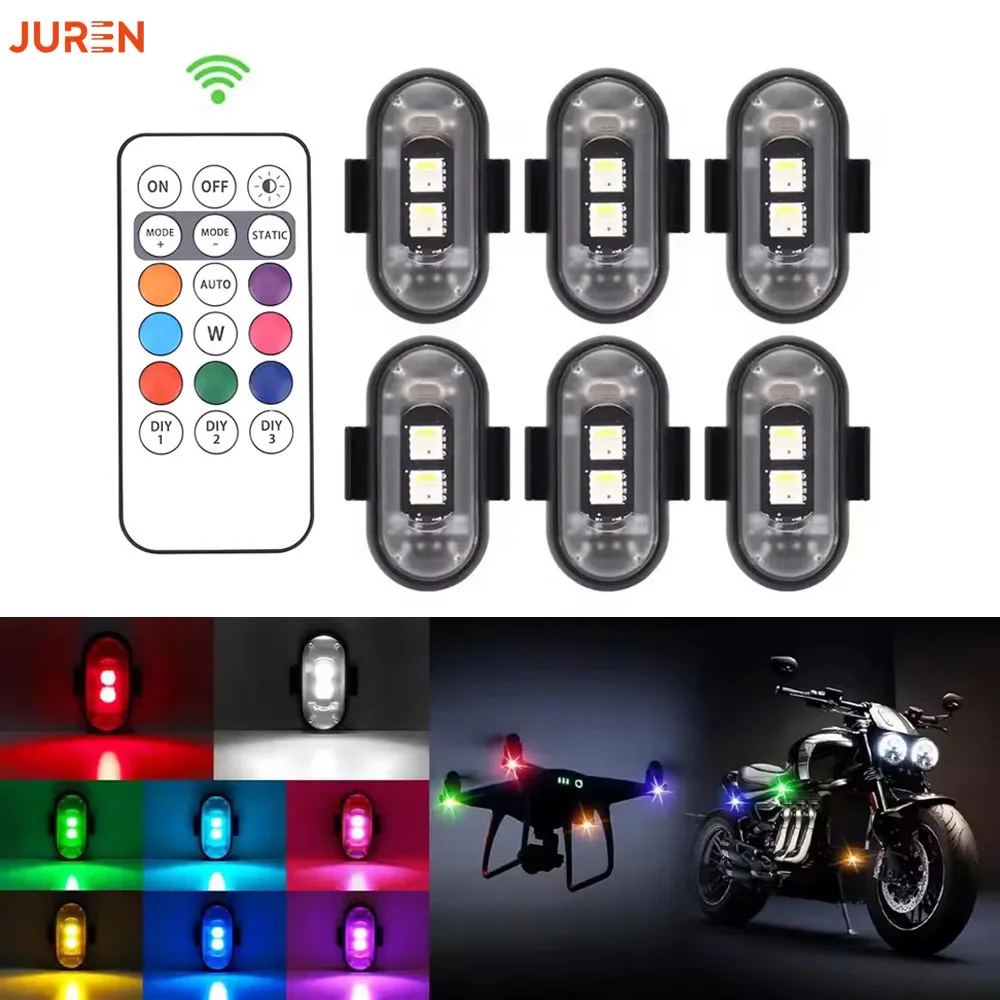 Car Motorcycle RGB LED Strobe Lights 8 Colors LED Flash Position ...
