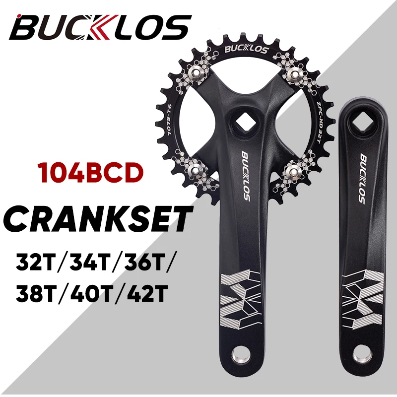 BUCKLOS-104BCD-Single-Crankset-8-9-10-11S-Bicycle-Square-Hole-Crank-Set ...