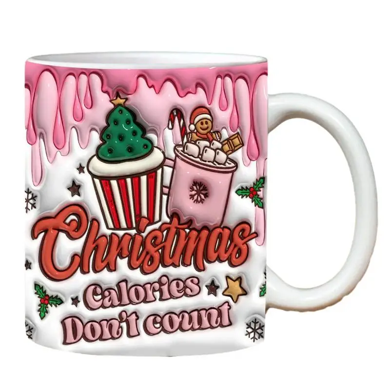 Christmas Holiday Mugs Christmas Cocoa Mugs Ceramic 3D Coffee Mug Cute ...