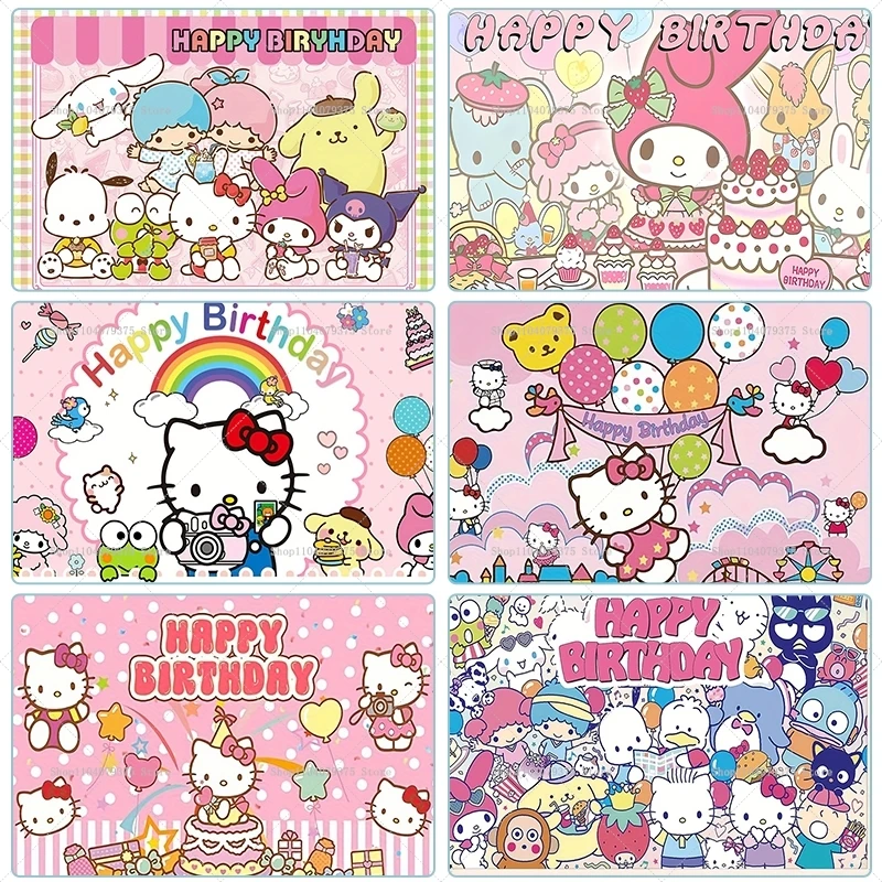 Sanrio-Hello-Kitty-Banner-Background-Melody-Children-s-Birthday-Party ...