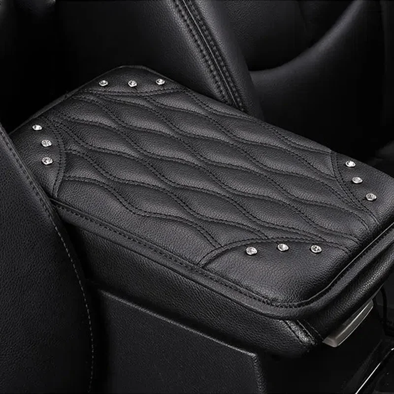 Universal-PU-Leather-Car-Armrest-Mat-Auto-Center-Console-Arm-Rest ...