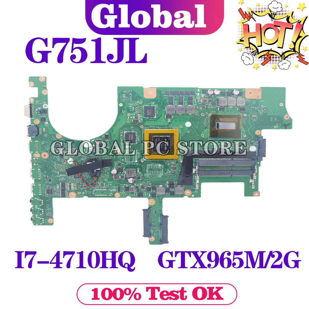 KEFU Notebook Mainboard For ASUS ROG G751JY G751JT G751JL G751J G751 ...