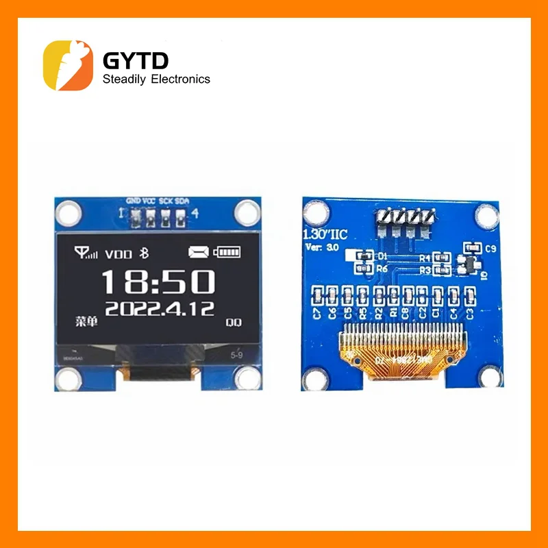 1-3-inch-OLED-module-SPI-IIC-I2C-Communicate-white-blue-color-128X64-1 ...