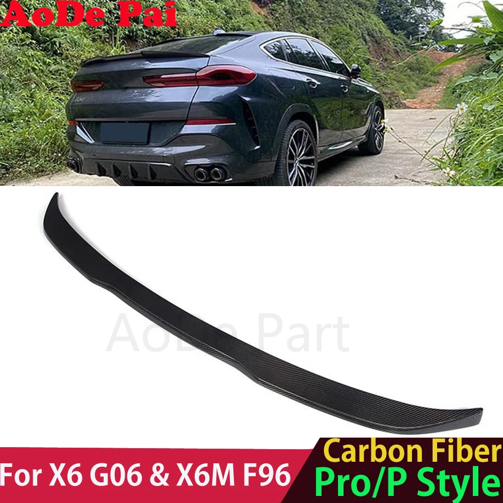 BMW X6 G06 및 X6M F96 2020 + xDrive30d xDrive 40i 용 탄소 섬유 리어 부트 트렁크 윙 스포일러 덕테일, 프로/P 스타일 ...