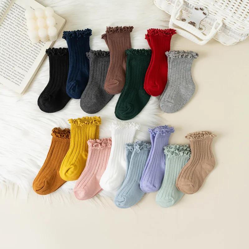 Ruffle Baby Short Socks Kids Girls Toddlers Cute Soft Cotton Sock Lace ...