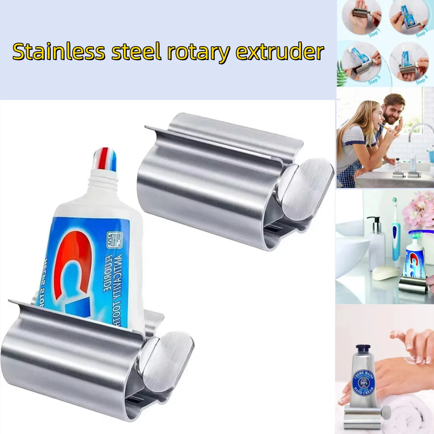 1PCShousehold-stainless-steel-rotating-toothpaste ...