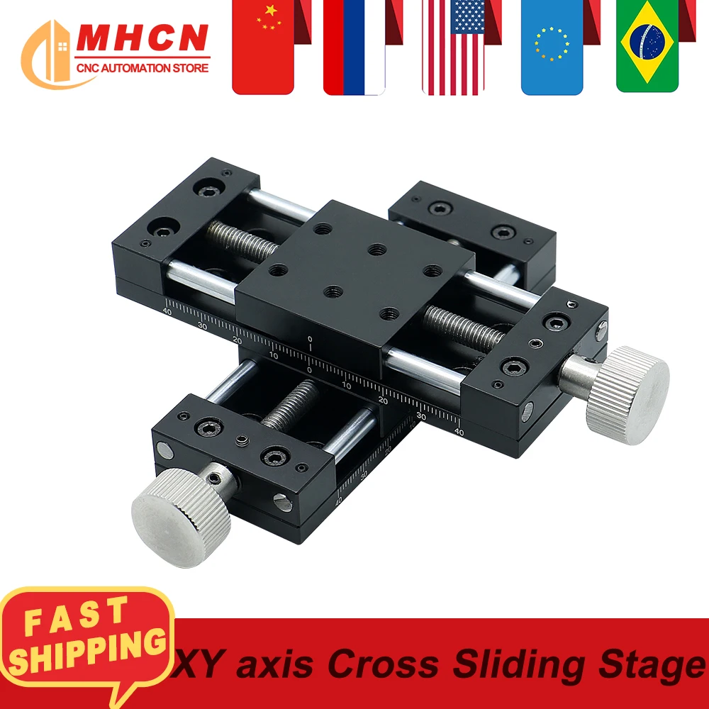 XY-axis-Manual-Motion-Stage-Cross-Slide-Table-XYKNEJ60-60mm-Triangular ...