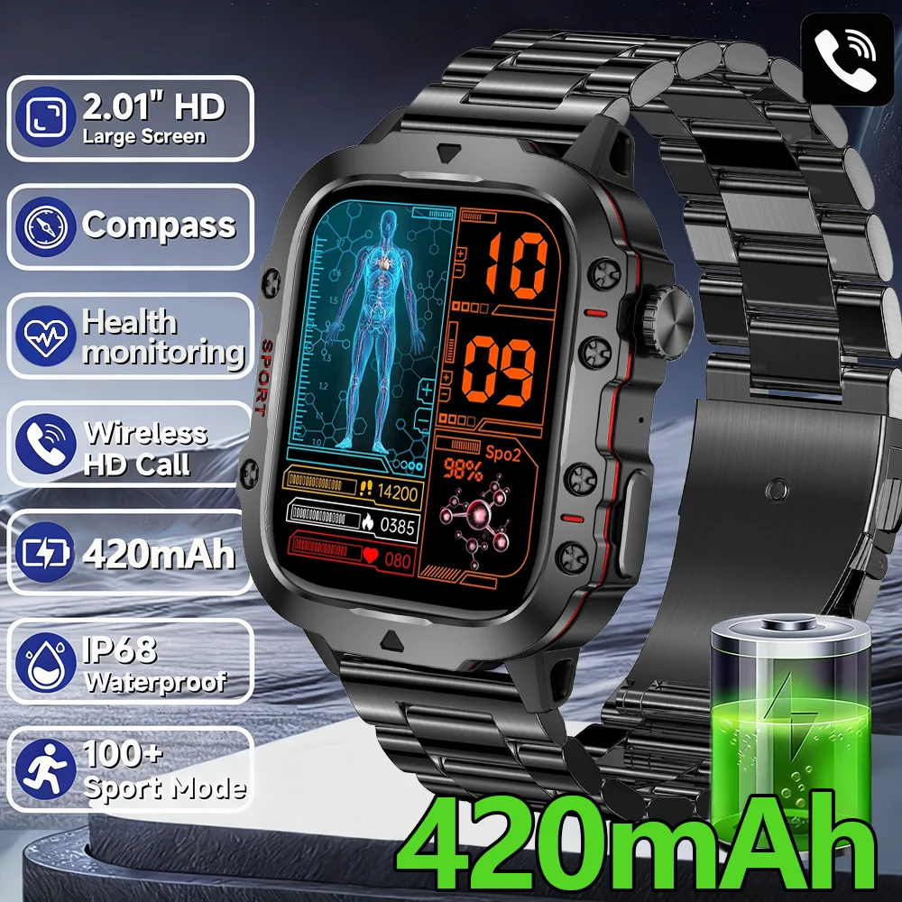 DAORKOW nuevo reloj inteligente militar resistente negro para hombres ...