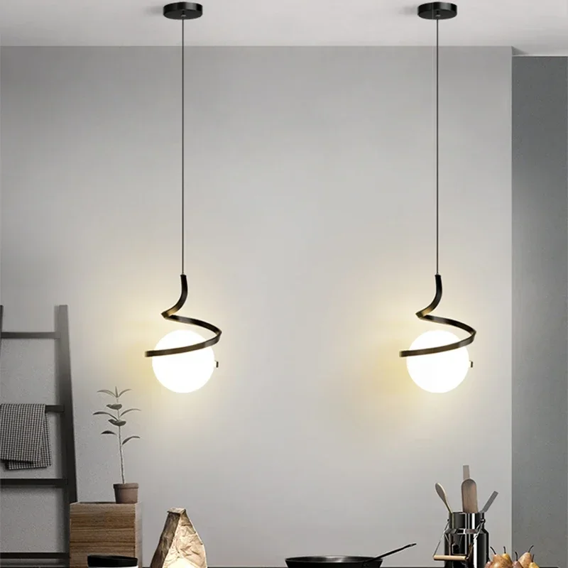 Nordic LED Pendant Light Bedroom bedside hanging line light For Living ...