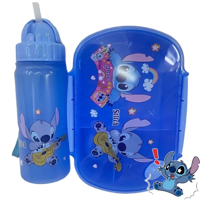 disney-Stitch-Lunch-Box-Water-bottle-Portable-Plastic-Children-Students ...