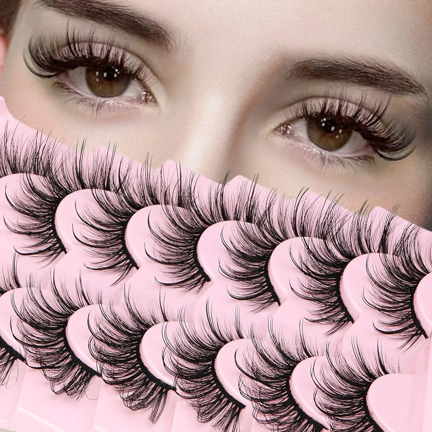 False-Eyelashes-Fluffy-Faux-Mink-Lashes-Wispy-Fairy-Cat-Eye-Lashes ...
