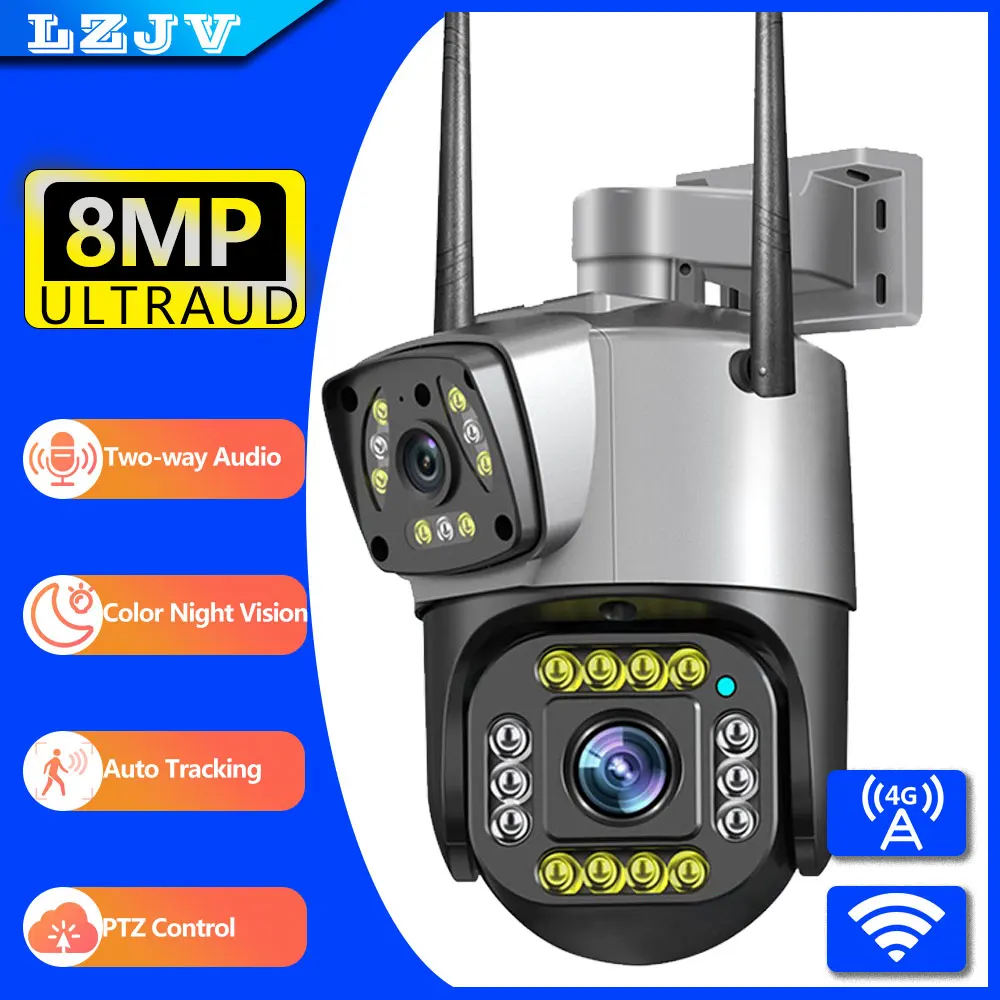 LZJV-Dual-Lens-4G-IP-Camera-WiFi-8MP-4K-Surveillance-Cameras-Wireless ...