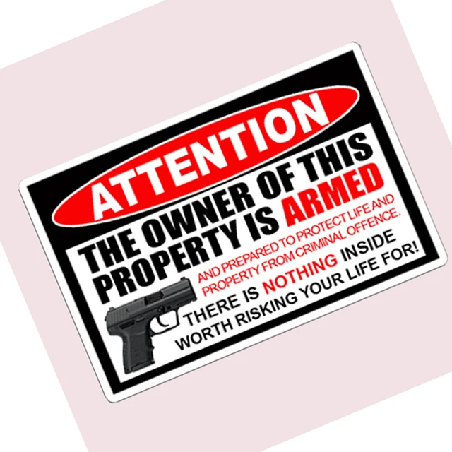 Gun Warning Stickers