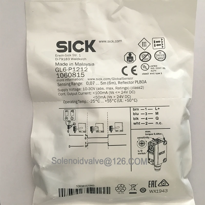 SICK GL6 Photoelectric Switch GL6-P1212 GL6-P1211 Sensor Optoelectronic Switch