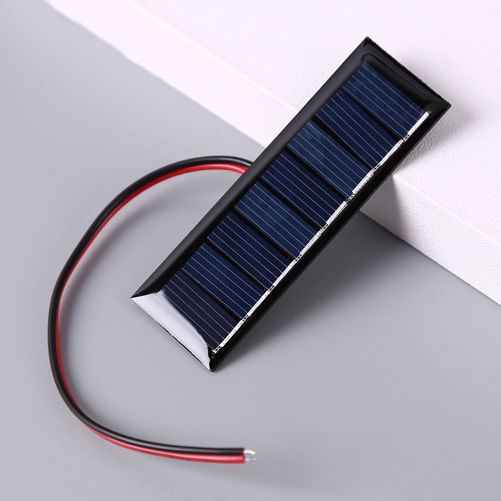 3×1 inch Solar Panel 4V 50mA 0.2W 2 Wires 8 Cells Mini Epoxy Portable ...
