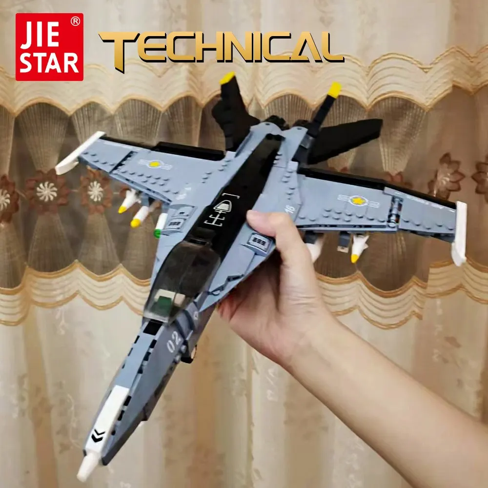 61029-Jiestar-Moc-High-tech-Military-F-16-Fighter-Jets-Aircraft-Airplane-Brick-Technical-Model ...
