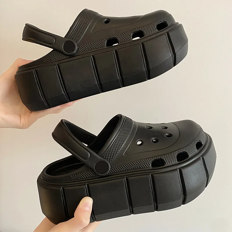 7cm Super Thick Bottom Slippers For Women Summer Garden Mules Clogs ...