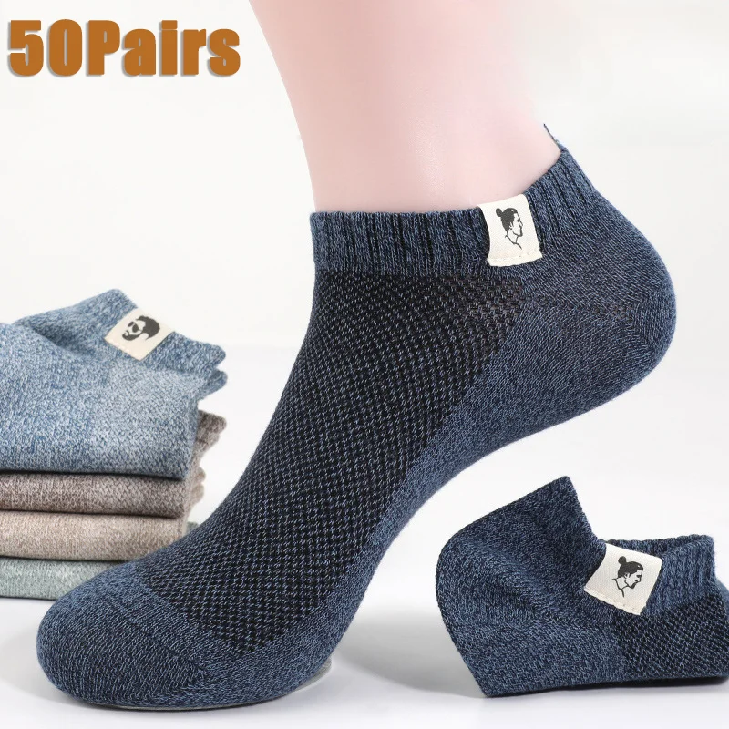 50Pairs-Summer-Thin-Socks-for-Men-Cotton-Mesh-Breathable-Men-s-Socks ...
