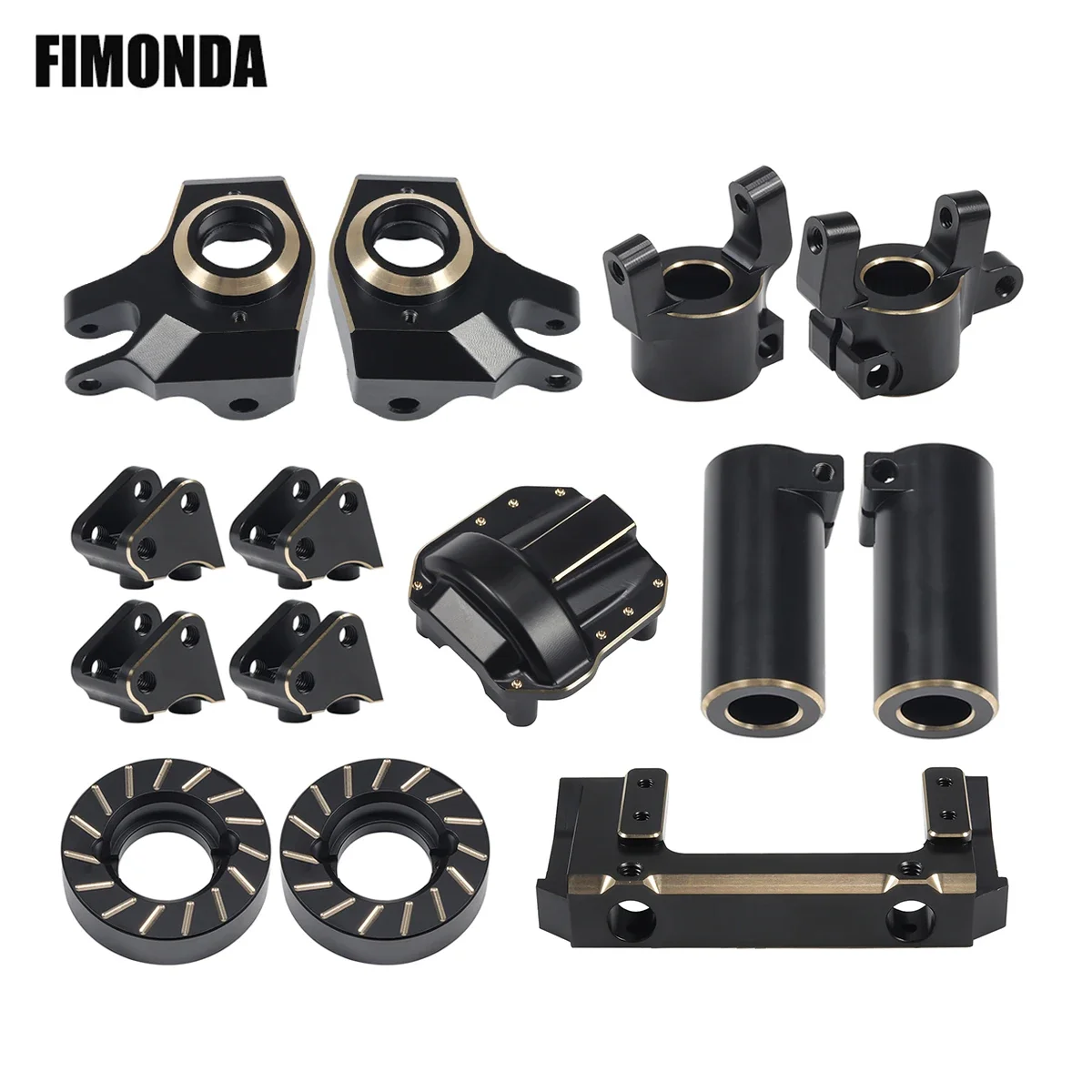 Black-Brass-Weights-AR44-Axle-Diff-Cover-Steering-Knuckle-C-hubs-Link ...