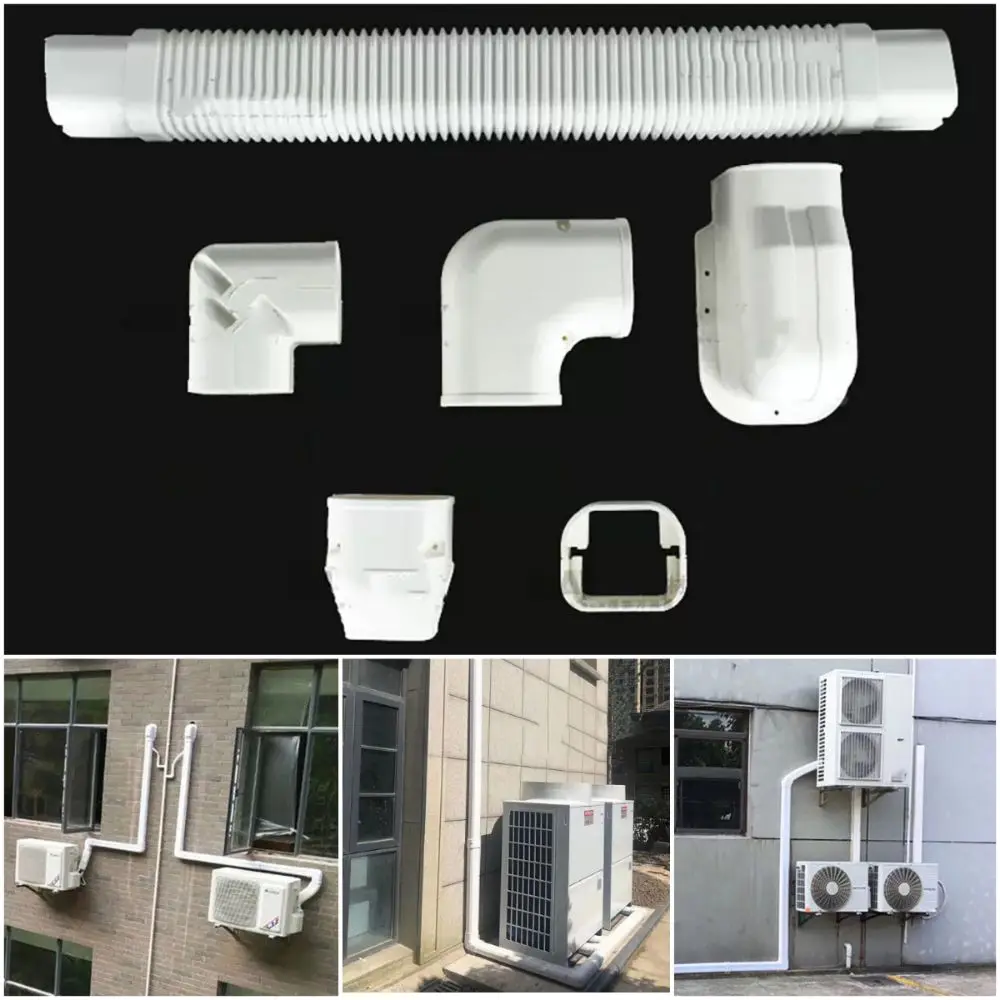 75*65mm Air Cond Lineset Cover System White Easy To Install Wall Entry ...