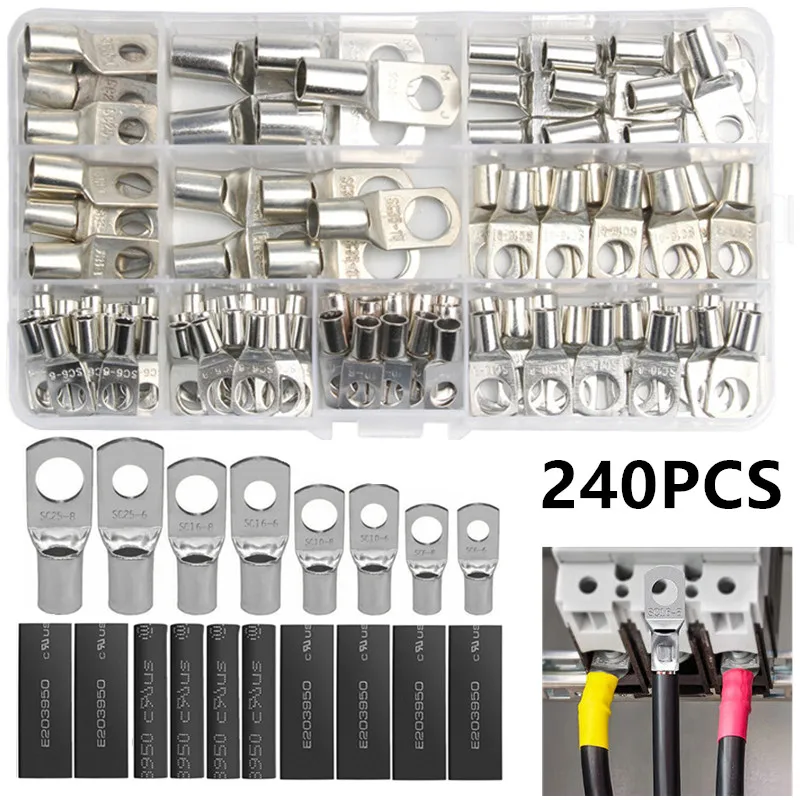 Terminal-de-anillo-de-cobre-esta-ado-conectores-de-ojo-de-60-240-piezas ...