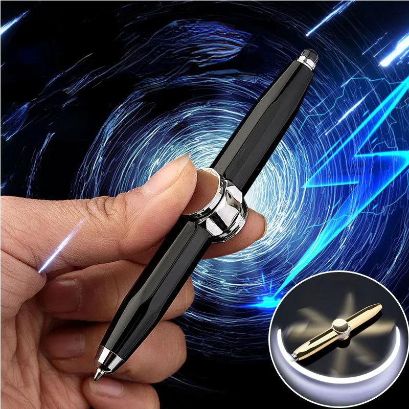 Spinner-Fidget-Toy-Pens-Led-Light-Gyroscope-Rotating-Ballpoint-Pen-Anti ...