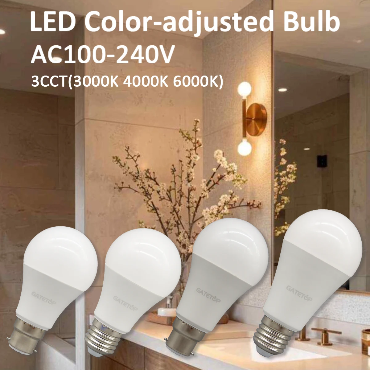 3pcs 3 Color Temperature Energy Saving Bulb AC110V 220V E27 B22 18W 24W ...