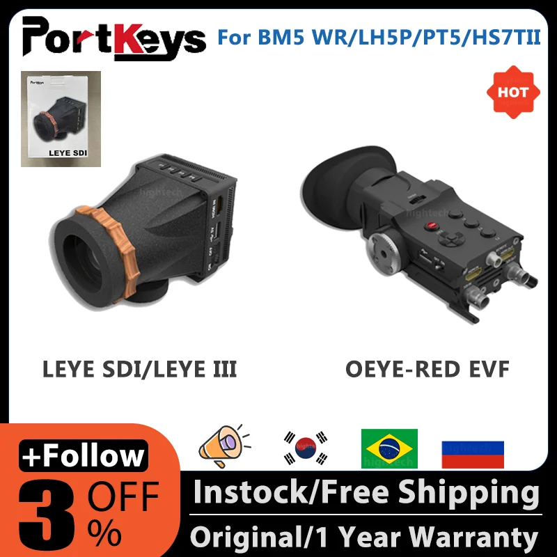 PortKeys LEYE SDI 4K Electronic Portable Viewfinder 1440 x 900 Luma ...
