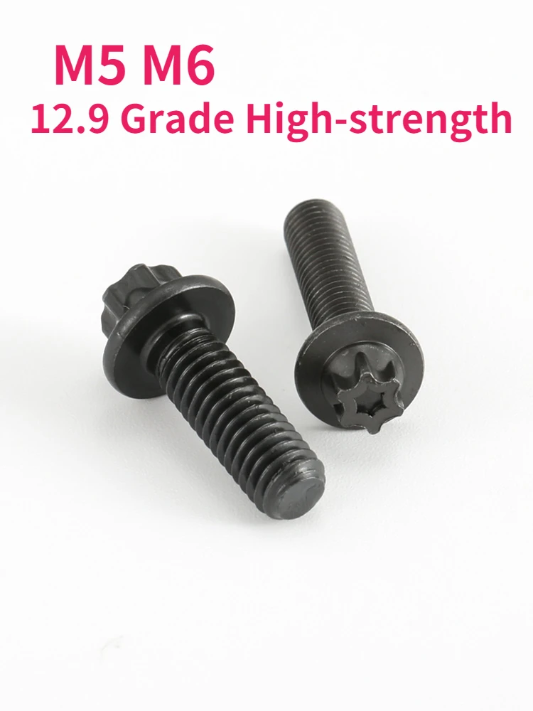 M5-M6-12-9-Grade-High-strength-Outer-Six-Flower-Flange-Bolt-Plum ...