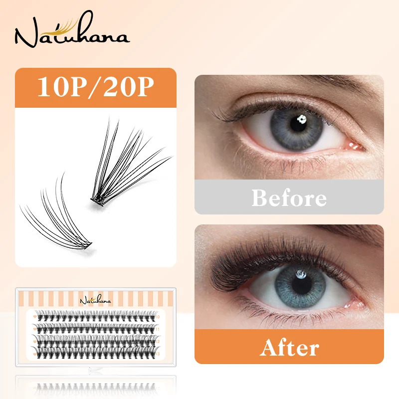 10D-20D-Russian-Premade-Volume-Eyelashes-NATUHANA-DIY-Clusters-Mink ...