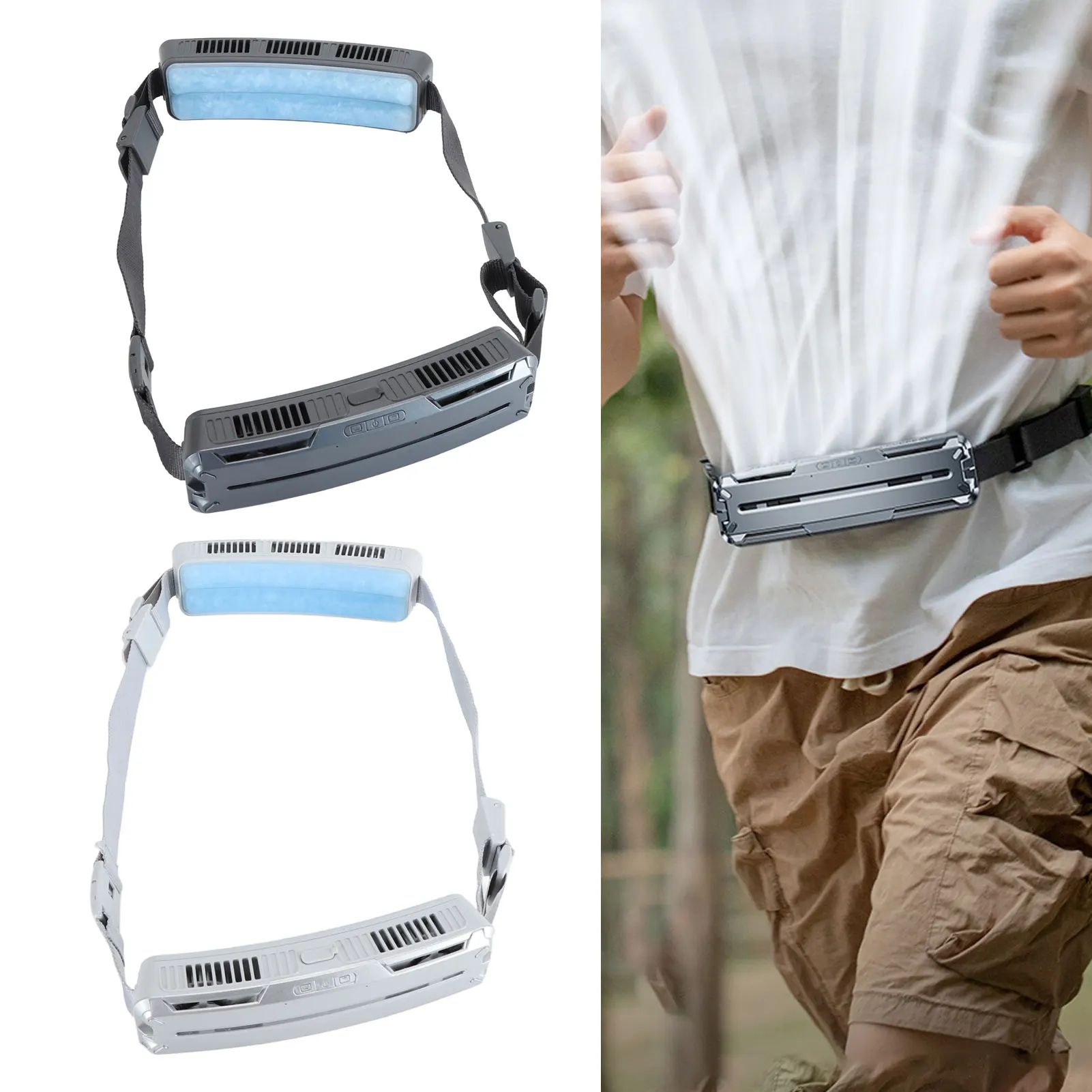 Travel-Fan-Wearable-Waist-Fan-Multifunctional-3-Speeds-Adjustable-Ice ...