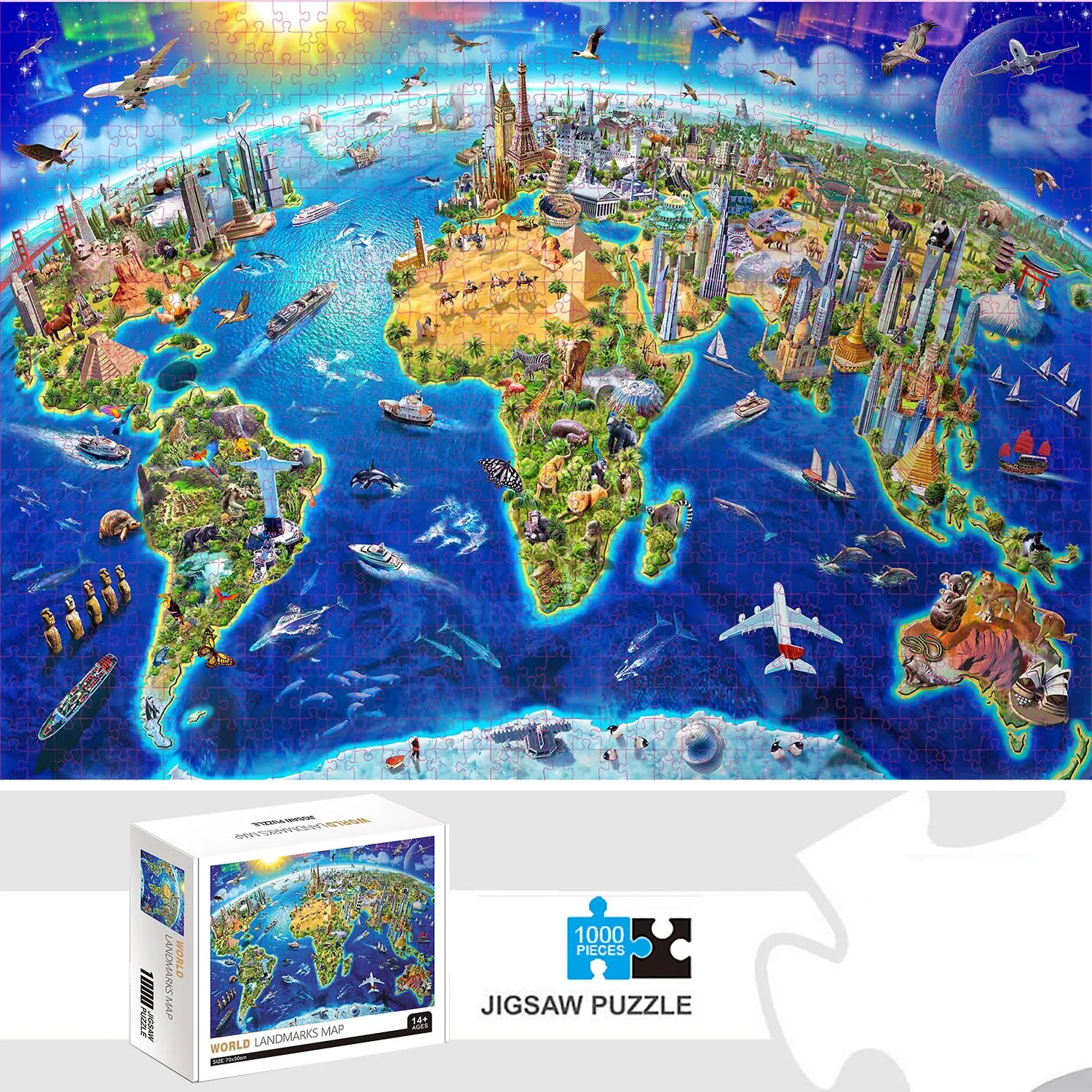 1000-Pieces-World-Landmarks-Map-Jigsaw-Puzzles-for-Adults-Home-Decor ...