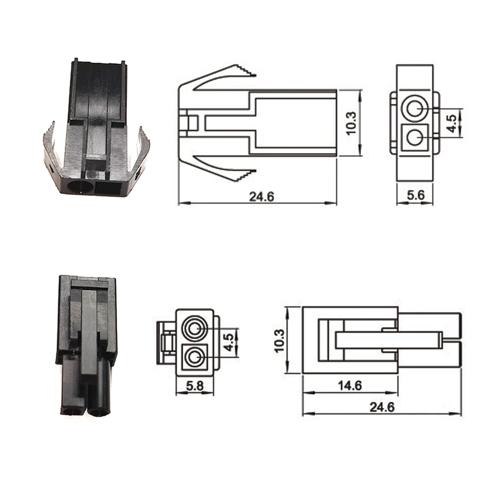 10 Sets EL 2P Electronic Connector 4.5mm Pitch spacing EL 4.5 2P ...