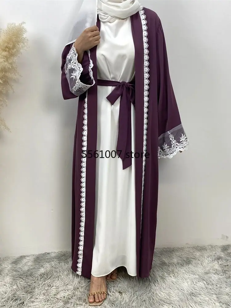 Lace-Open-Modest-Kimono-Abaya-Dubai-Luxury-Islam-Muslim-Kaftan-Modal ...