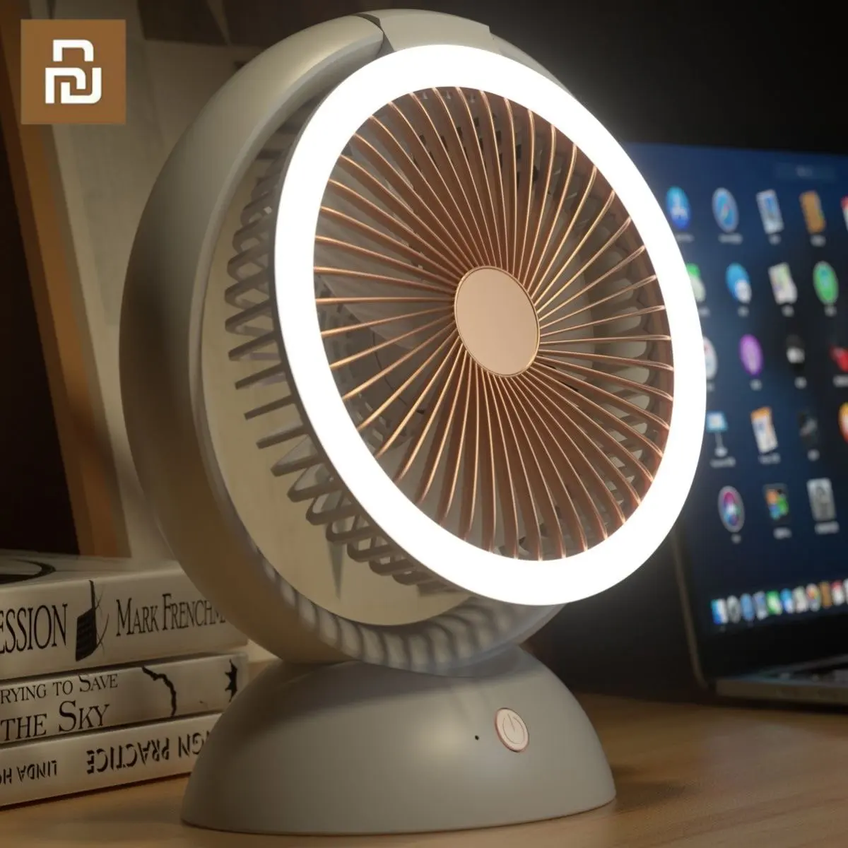 Youpin-4-Speed-Portable-Desktop-Fan-LED-Light-USB-Mini-Cooling-Fan-Home ...