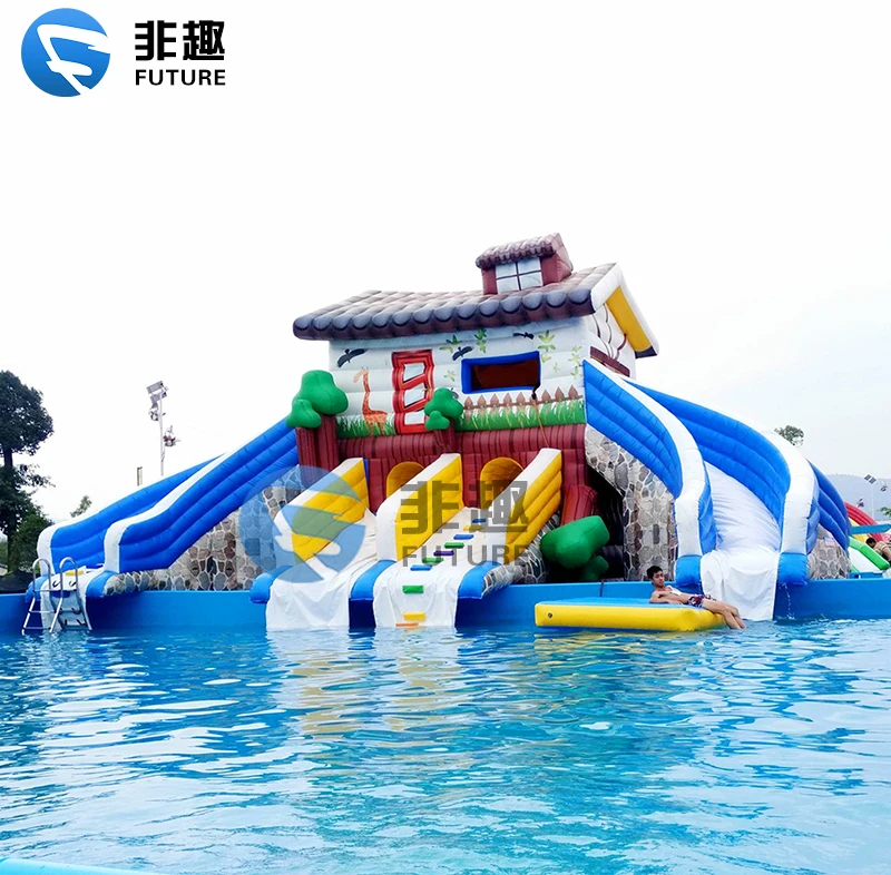 Snow-House-Inflatable-ground-water-park-Waterslide-inflatable-pool-or ...
