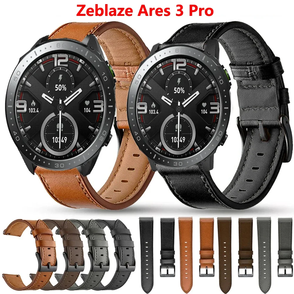 22mm-Leather-Strap-Watchband-for-Zeblaze-Ares-3-Pro-Smart-Wriststrap ...
