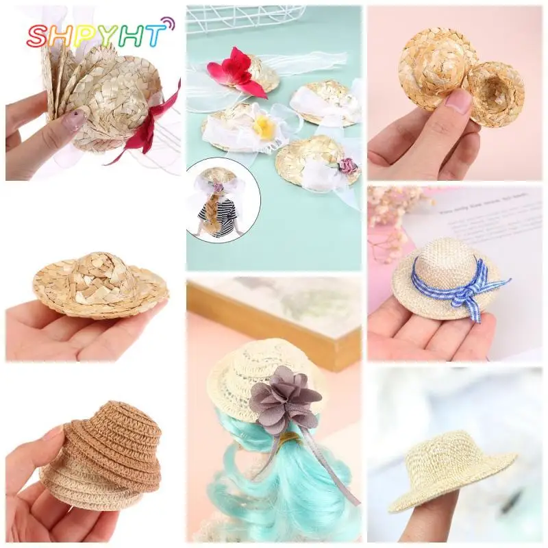 1-2-10Pcs-Miniature-Straw-Hat-Mini-Doll-Hats-Doll-House-Ornament-Summer ...
