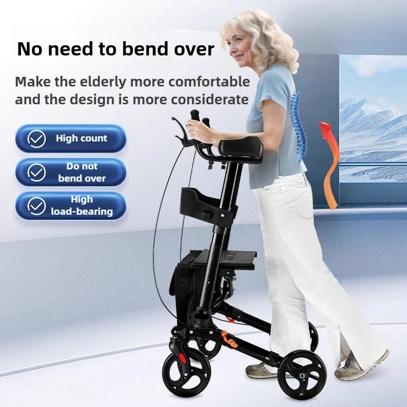 ‌Aluminum Alloy Rollator Walker Rehabilitation Aid with 360°Swivel ...