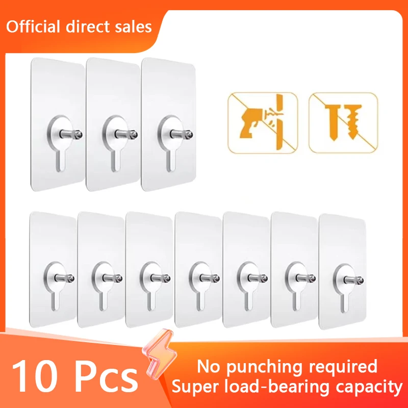 10-Pcs-Punch-Free-Screw-Stickers-Wall-Picture-Non-Marking-Hook ...