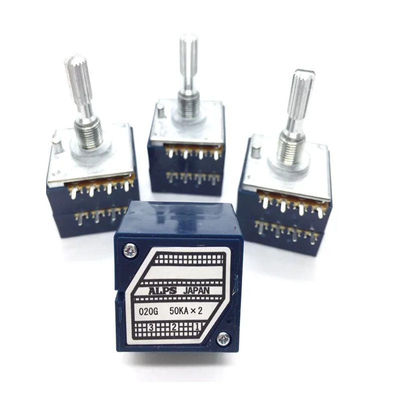 1pc ALPS RK27 Dual-unit Serrated Volume Rotary Potentiometer 50K 100K ...