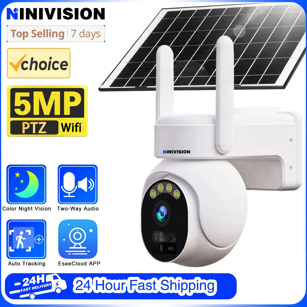 5MP-PTZ-IP-WiFi-Camera-Solar-Power-Low-Comsunption-Panel-Built-in ...