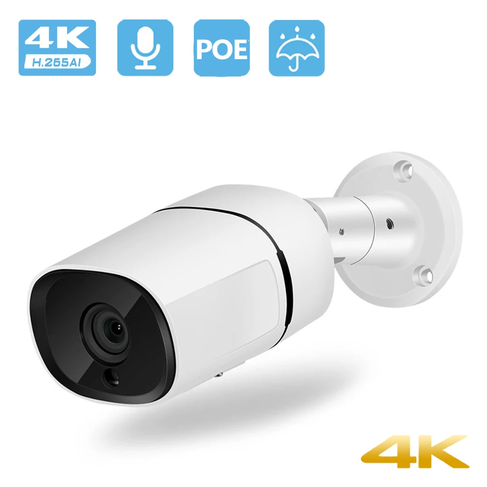 4K 8MP 4MP Ultra HD H.265 POE IP Camera Audio AI Humanoid Detection ...